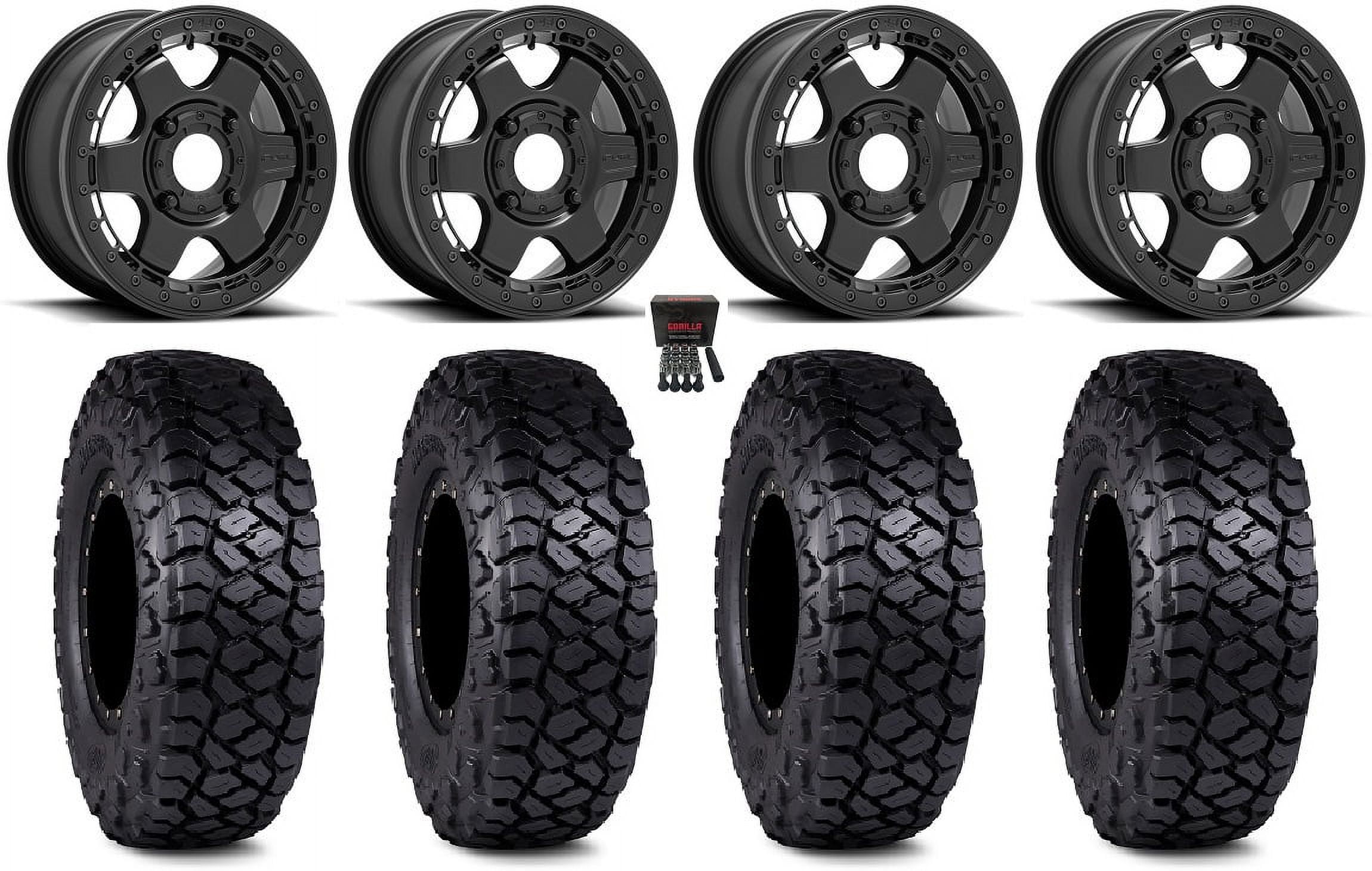 Fuel Block Beadlock 15" Wheels Black 32" Intersect Tires Can-Am ...