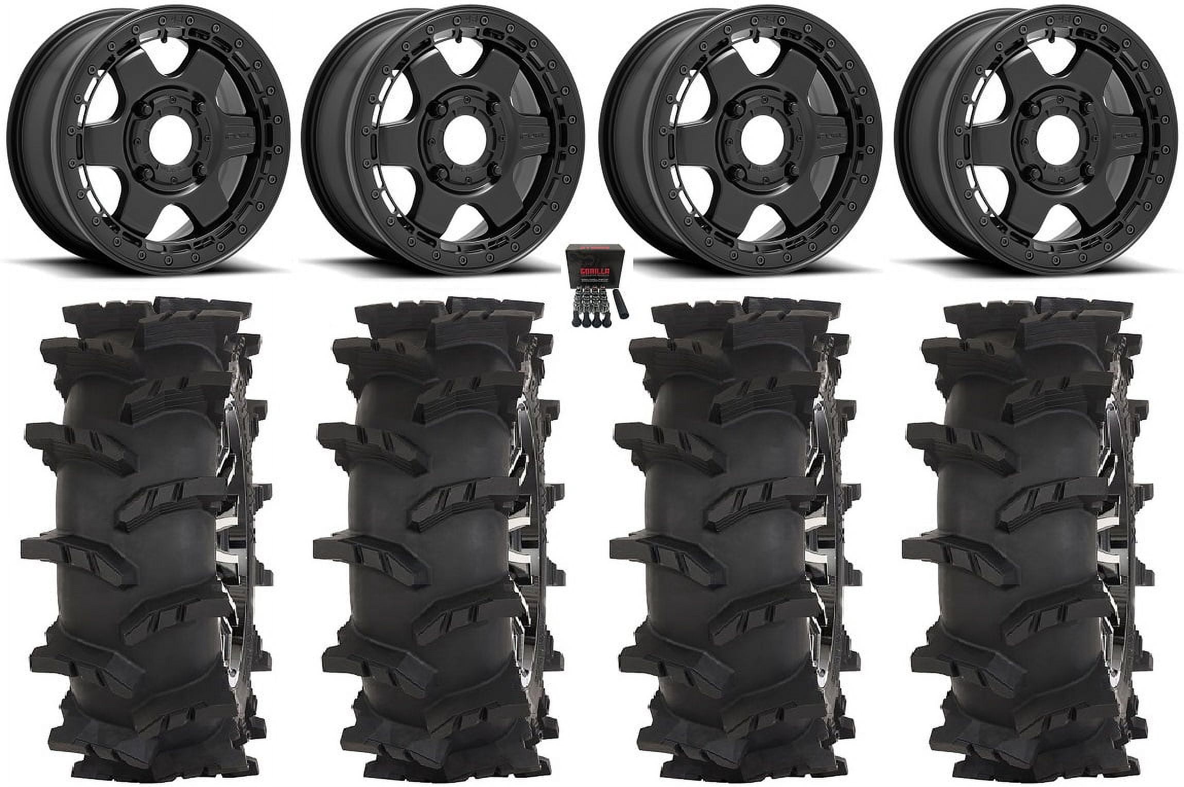 Fuel Block Beadlock 15" Wheels Black 32" Outlaw Max Tires Can-Am ...