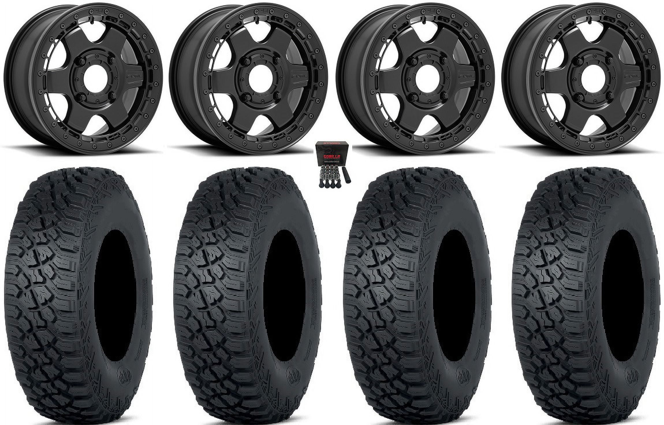 Fuel Block Beadlock 15" Wheels Black 35" Tenacity XNR Tires Can-Am ...