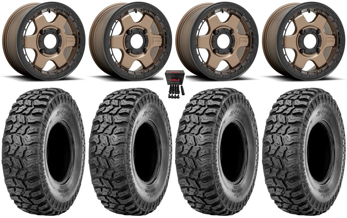 Fuel Block Beadlock 15" Wheels Br 33" Ridge Saw 2.0 Tires Sportsman RZR ...