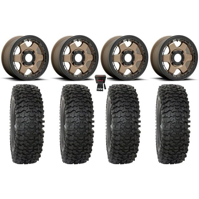 Fuel Block Beadlock 15" Wheels Bronze 32" RC500S Sticky Tires Can-Am ...