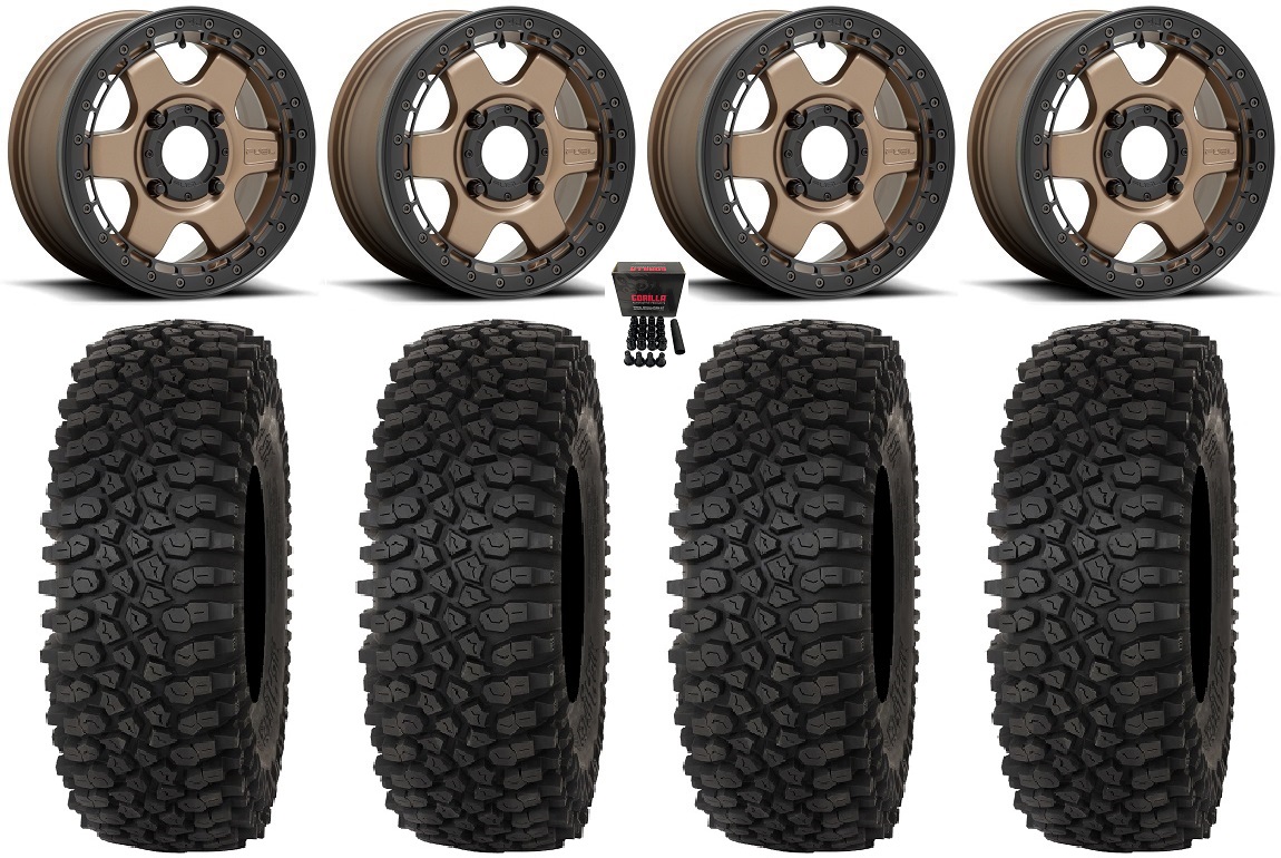 Fuel Block Beadlock 15" Wheels Bronze 32" Roctane STX Tires Can-Am ...
