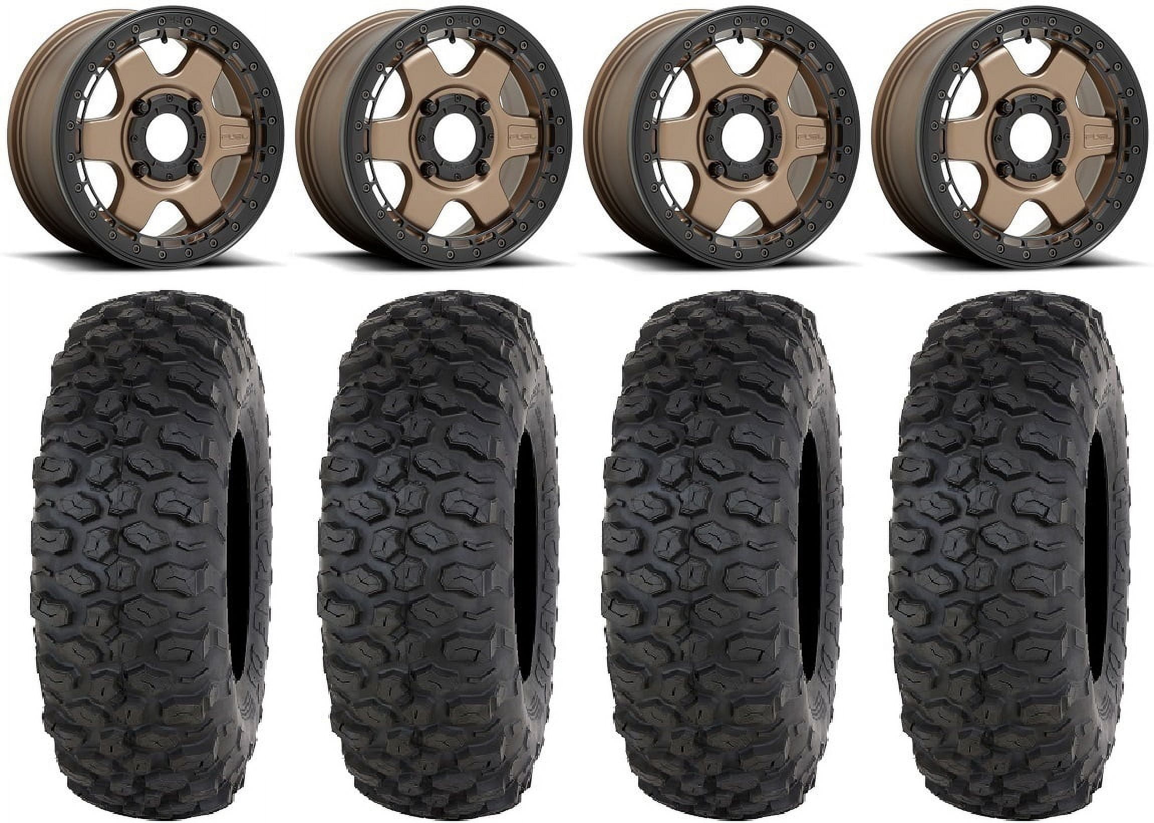 Fuel Block Beadlock 15" Wheels Bronze 33" Chicane DS Tires Sportsman ...