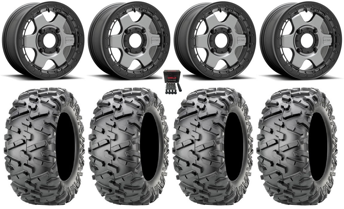 Fuel Block Beadlock 15" Wheels Gunmetal 30" Big Horn 2.0 Tires Can-Am ...