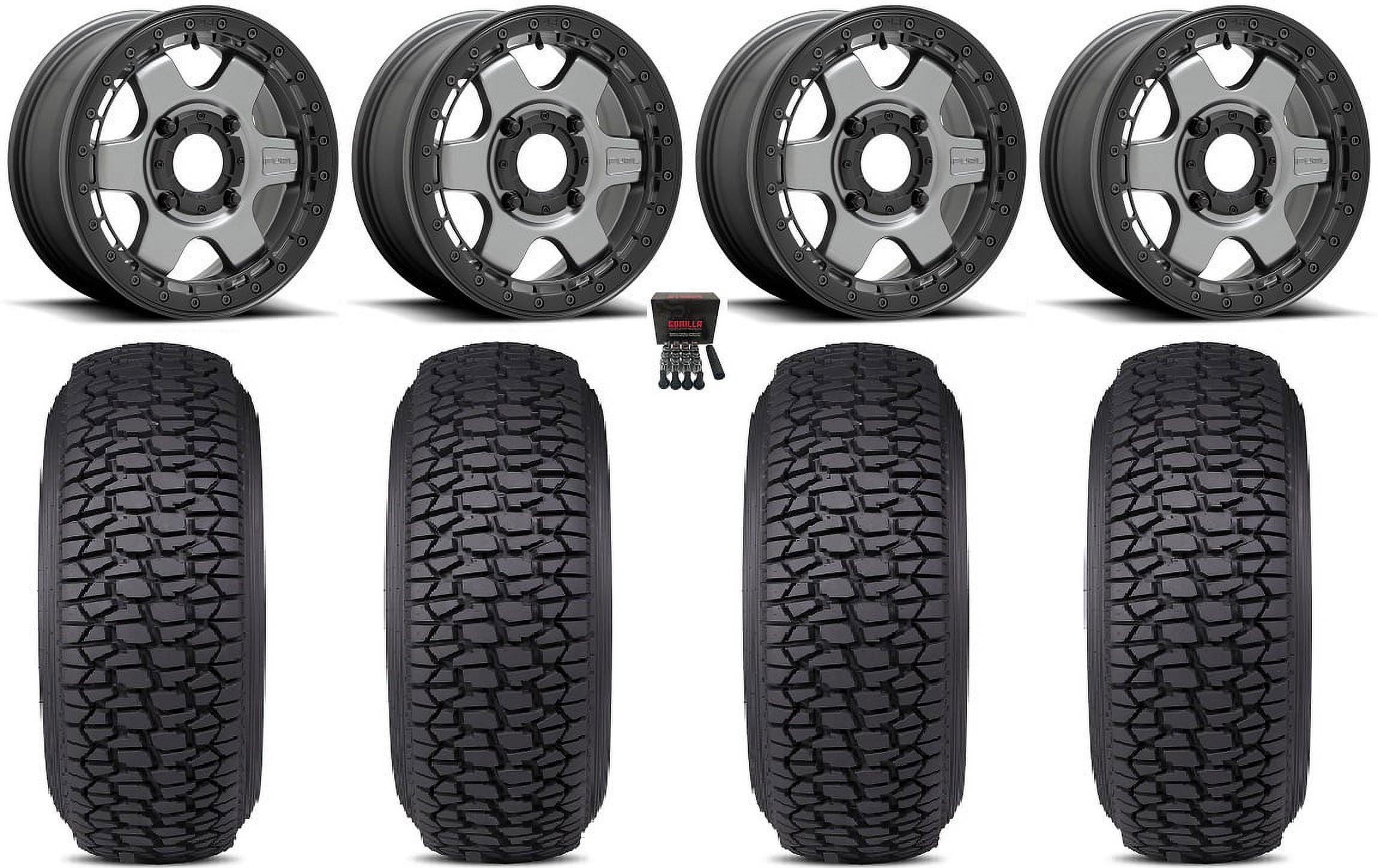 Fuel Block Beadlock 15" Wheels Gunmetal 32" Regulator 2 Tires Can-Am ...