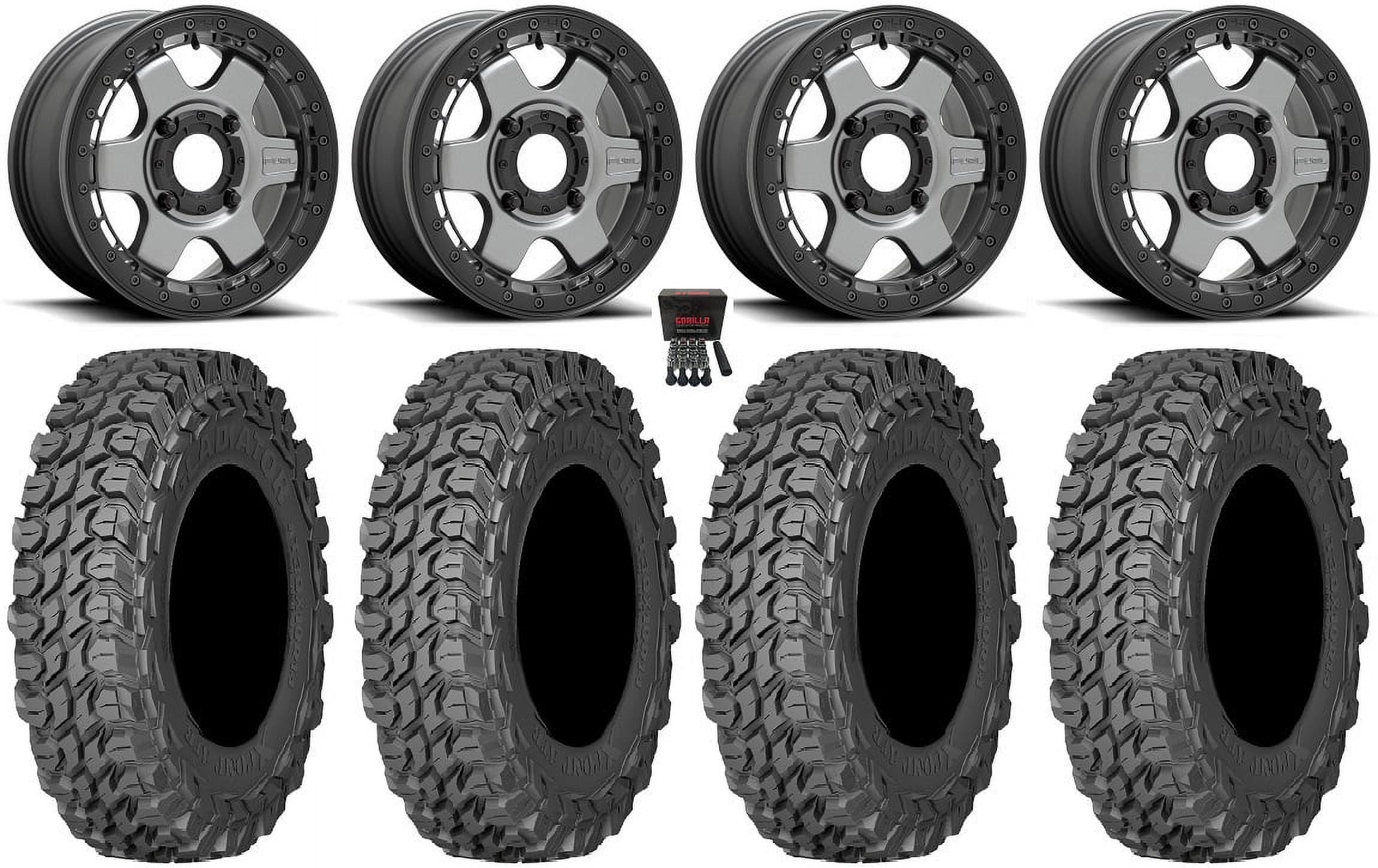 Fuel Block Beadlock 15" Wheels Gunmetal 32" X Comp ATR Tires Polaris ...