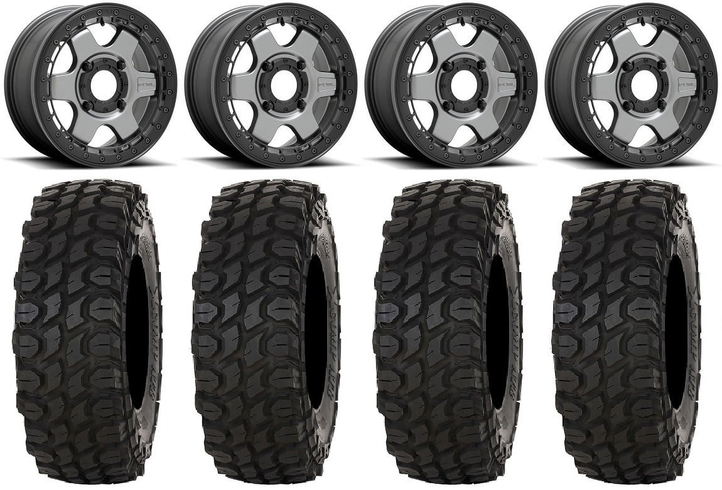 Fuel Block Beadlock 15" Wheels Gunmetal 32" XComp ATR Tires Can-Am ...