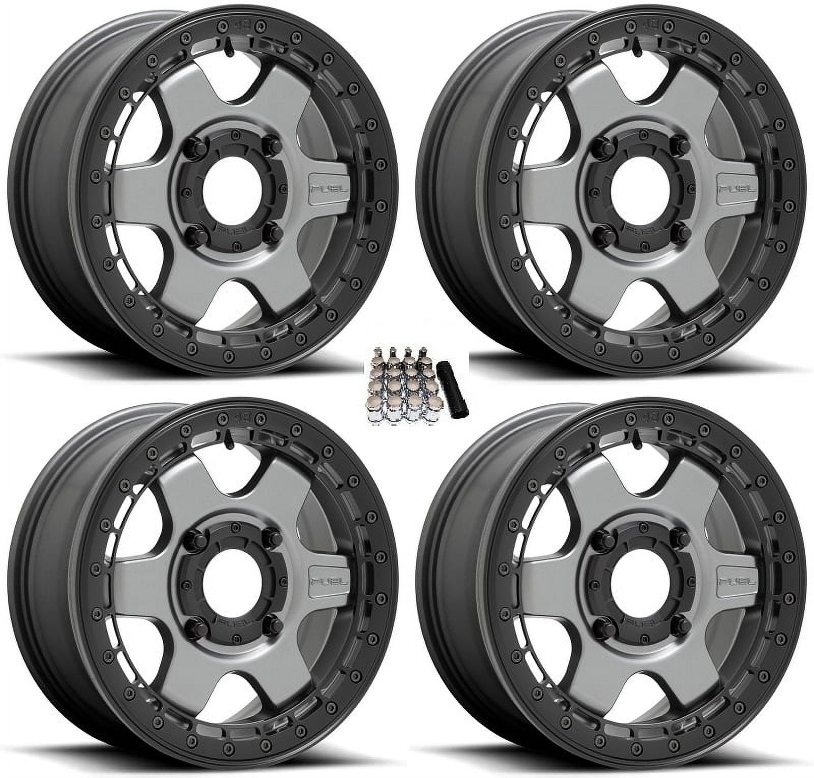 Fuel Block Beadlock UTV Wheels Gunmetal 15" Polaris RZR 1000 XP ...