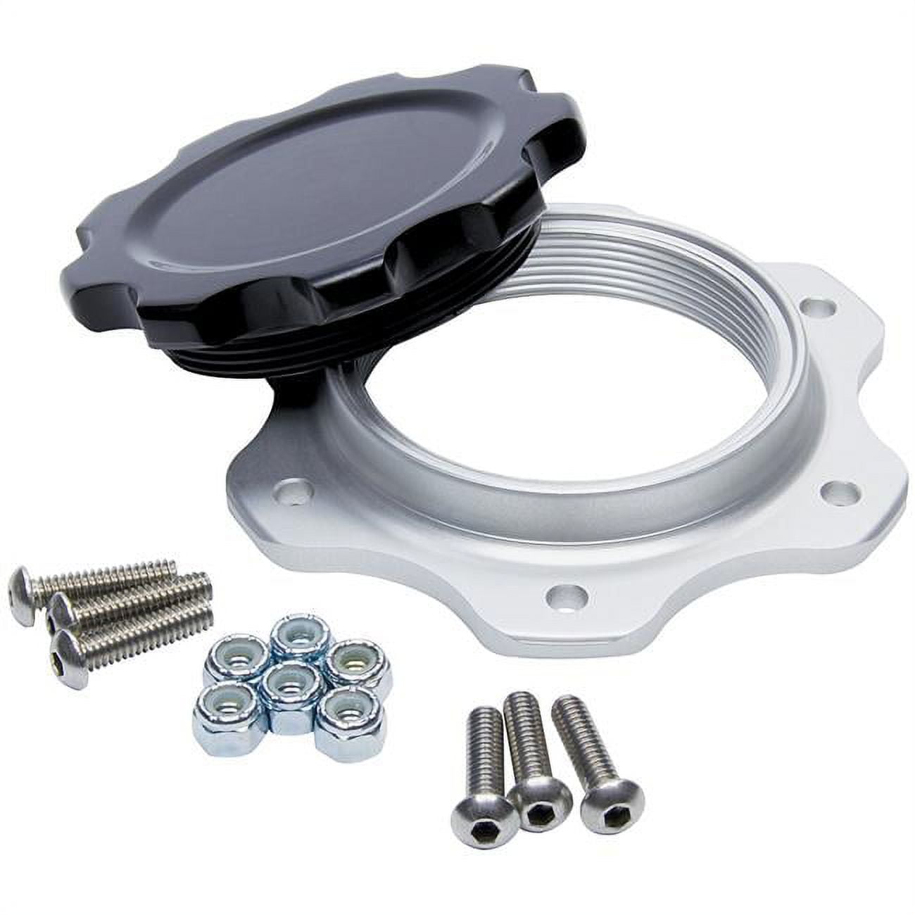 Fuel Cell Cap & Bung JAZ 6-Bolt Black Cap - Walmart.com