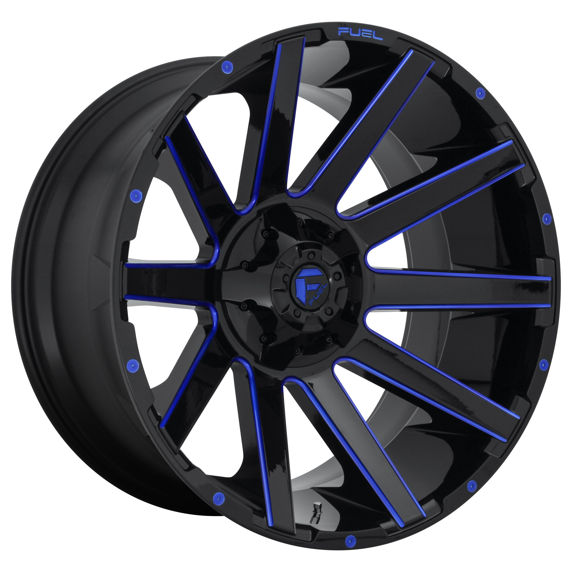 Fuel Contra 20X9 Gloss Black Blue Tinted Clear Finish Wheel for Riding ...