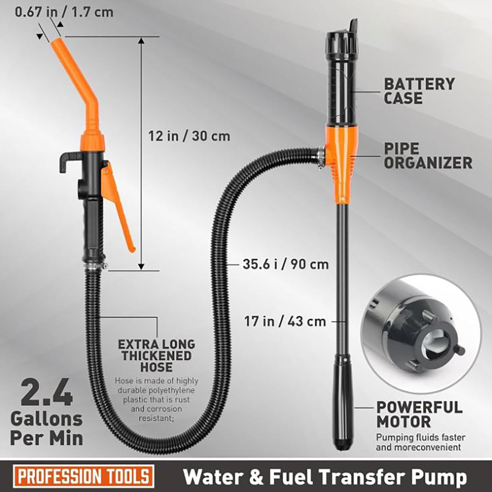 Fuel Delivery Pump, Hilingoto Portable Battery Power Pump Electric Fuel ...