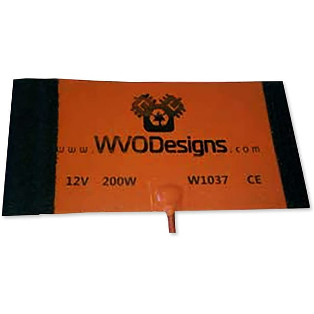 WVO Designs Fuel Filter Heater Wrap 11" x 6", 200W, 12VDC, Diesel Fuel ...