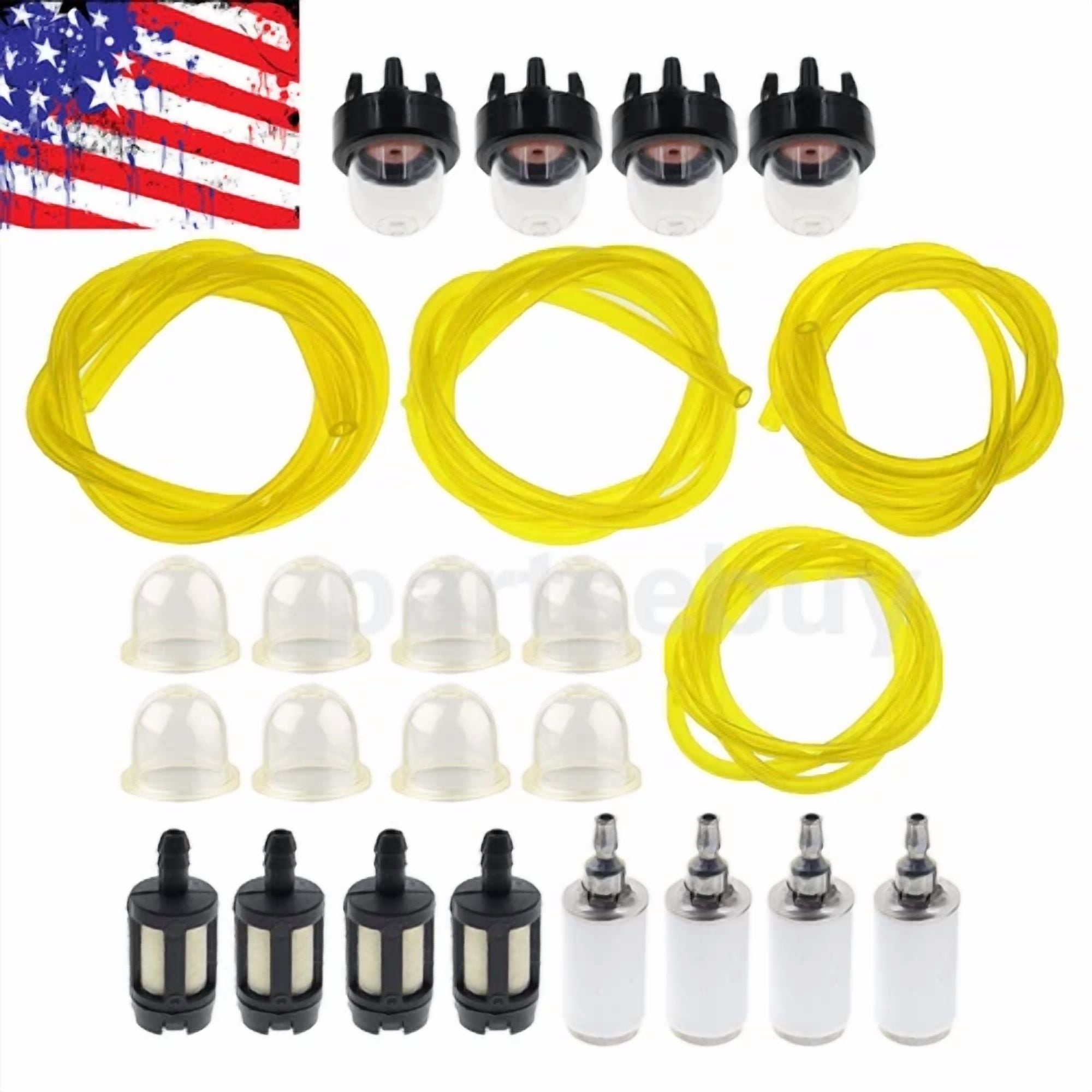 Fuel Filter Line Hose Primer Bulb Kit For Poulan Weed Eater Gas Trimmer ...