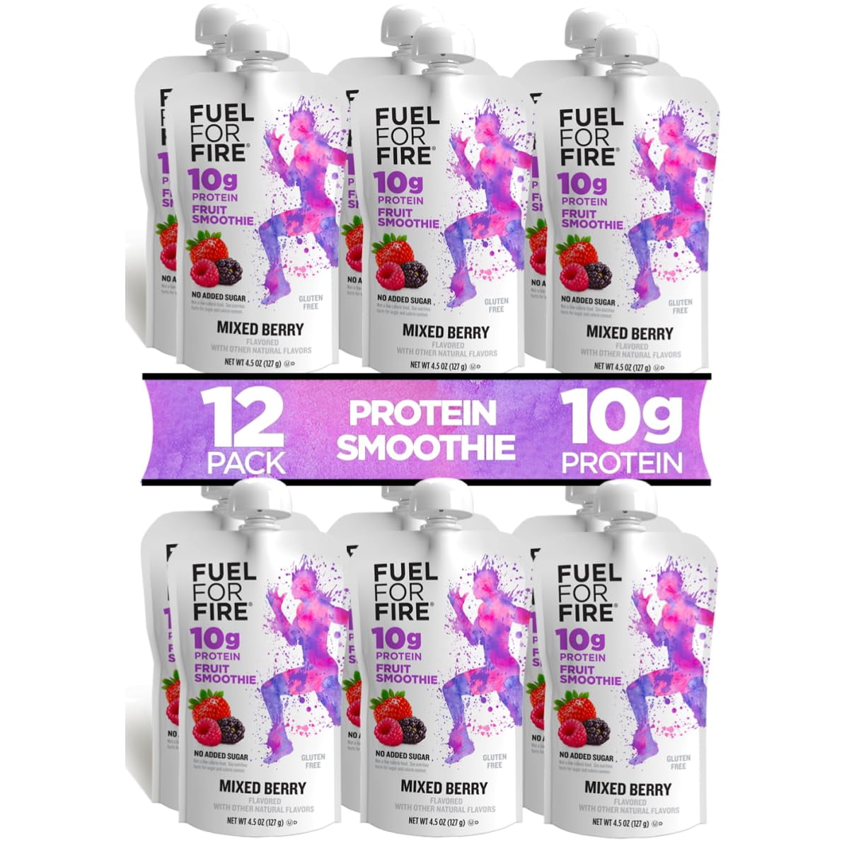 Fuel for Fire Protein Smoothie Pouch - Mixed Berry (12-Pack) | Healthy ...