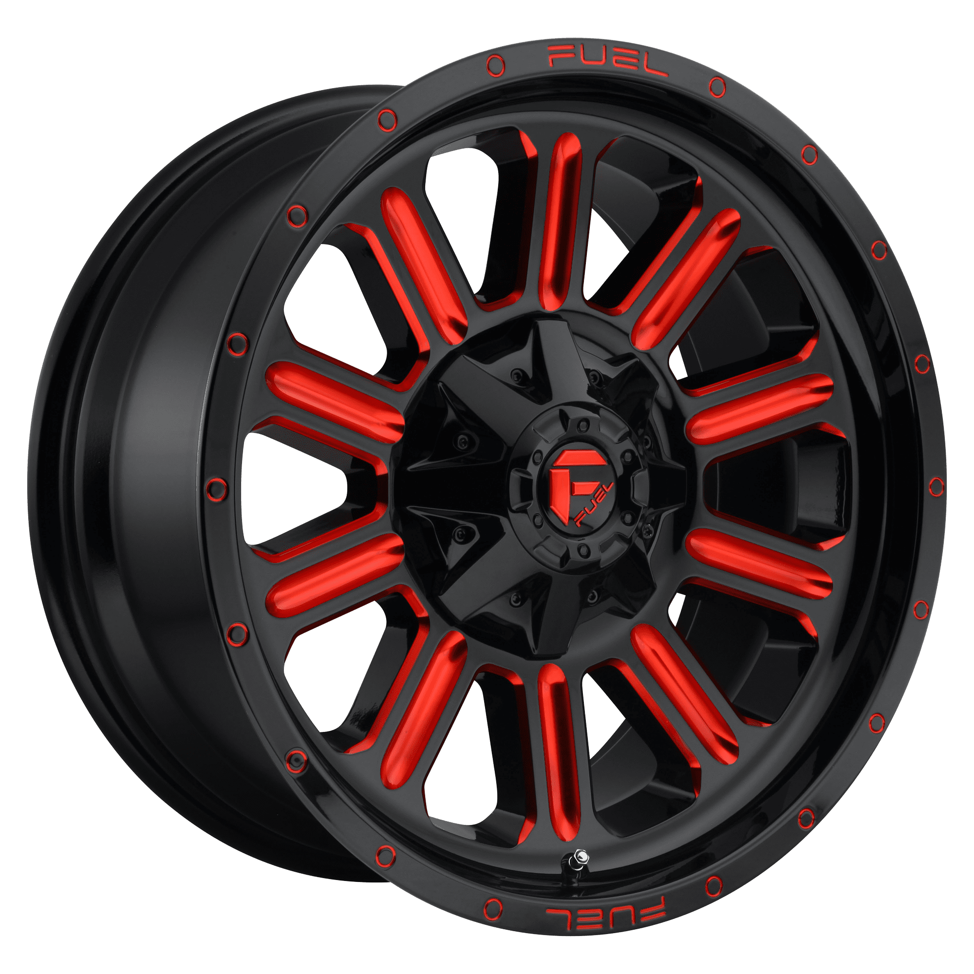 Fuel Hardline 15X8 Gloss Black Red Tinted Clear Wheel - Walmart.com