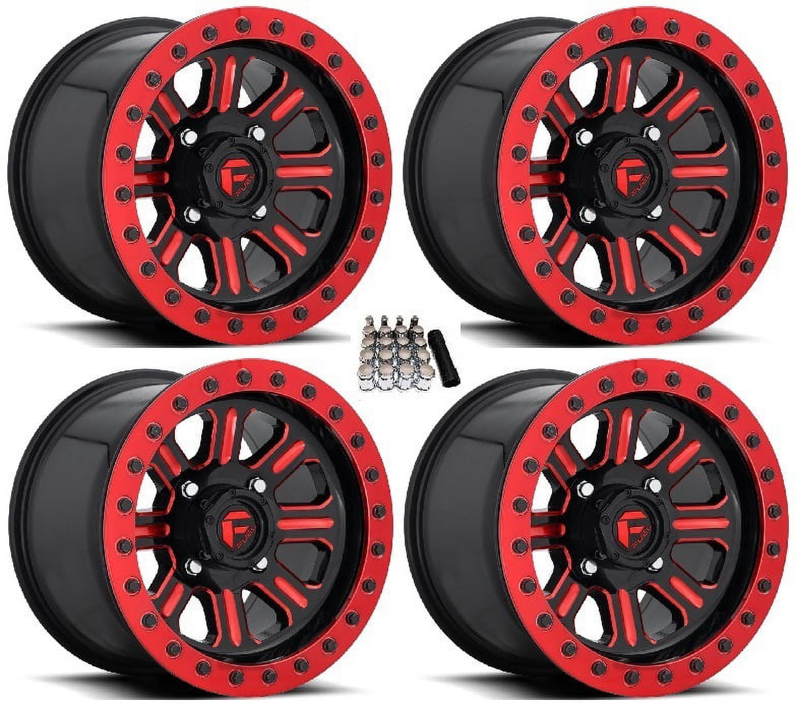 Fuel Hardline Beadlock 15x7/15x10 ATV Wheels Red Can-Am Commander ...