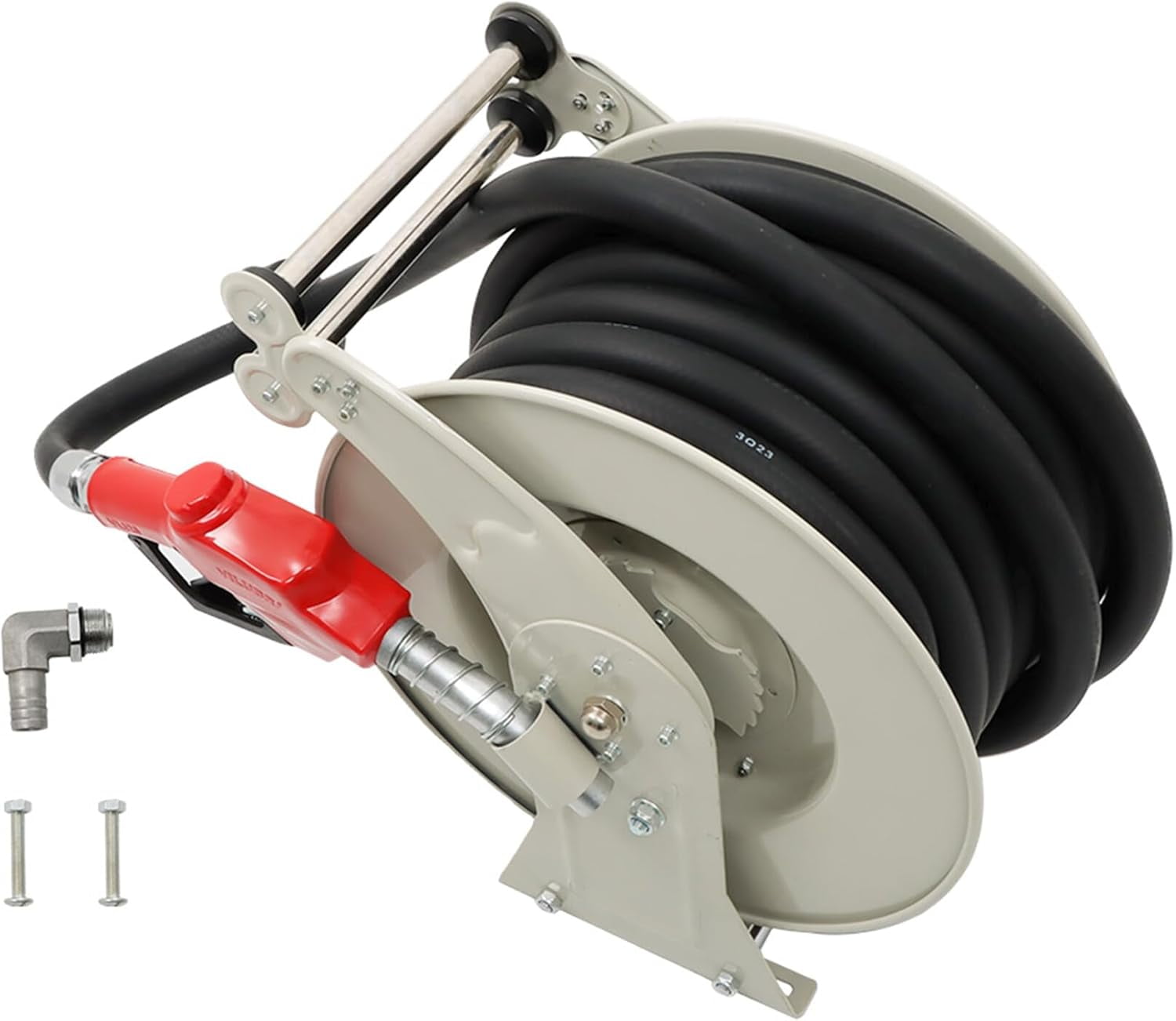 Fuel Hose Reel with Fueling Nozzle for Vehicle Tank Truck Marine, 1 x ...