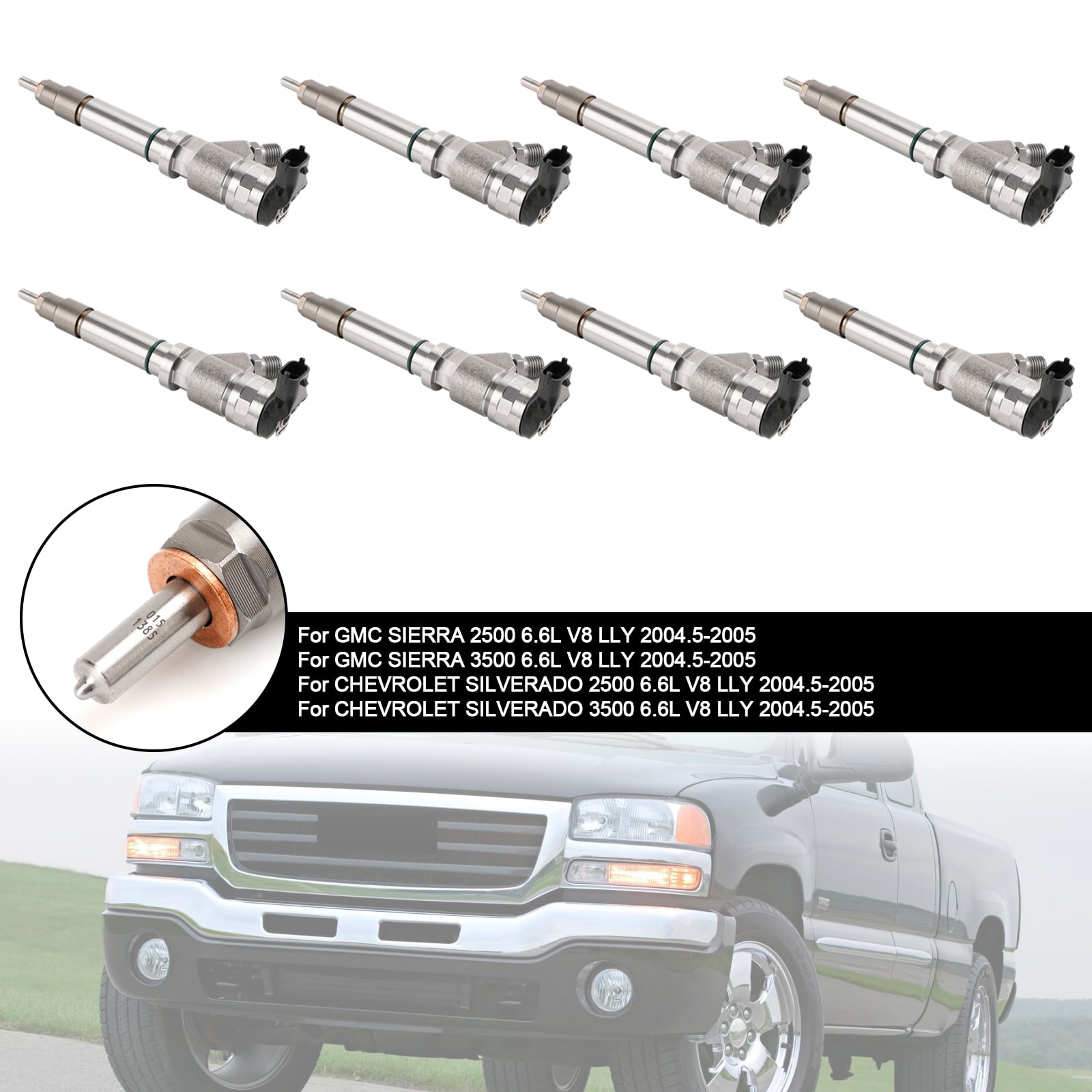 Fuel Injector 0986435504 Fit for GMC Fit for Chevy 6.6L Duramax LLY ...