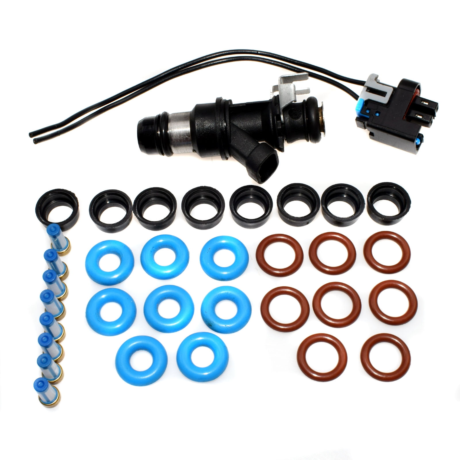 Fuel Injector&Pigtail Harness&REPAIR KIT O-RINGS FILTERS PINTEL CAPS ...