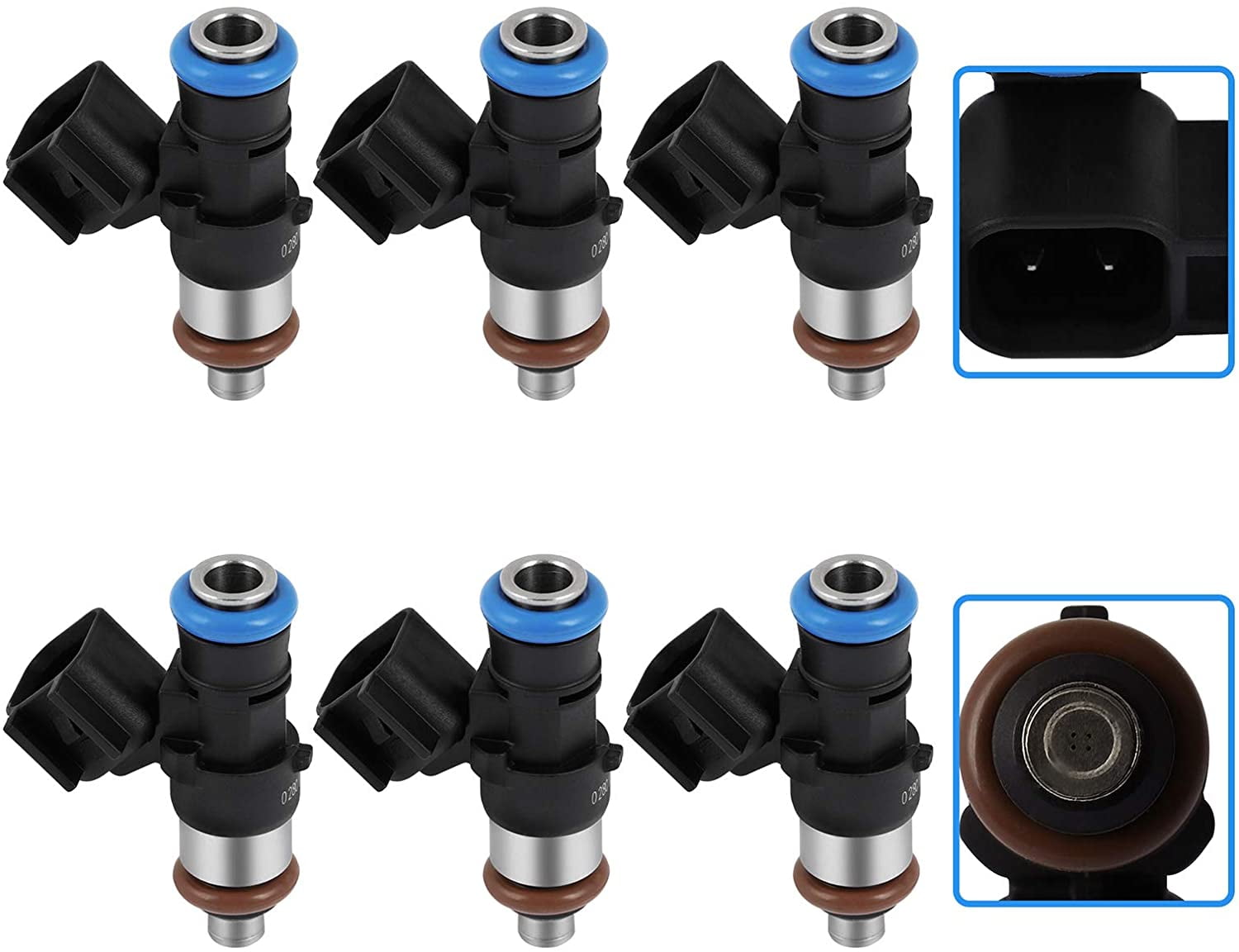 Fuel Injectors ECCPP 6pcs 4 Holes Fuel Injector Kit 0280158091 fit for ...