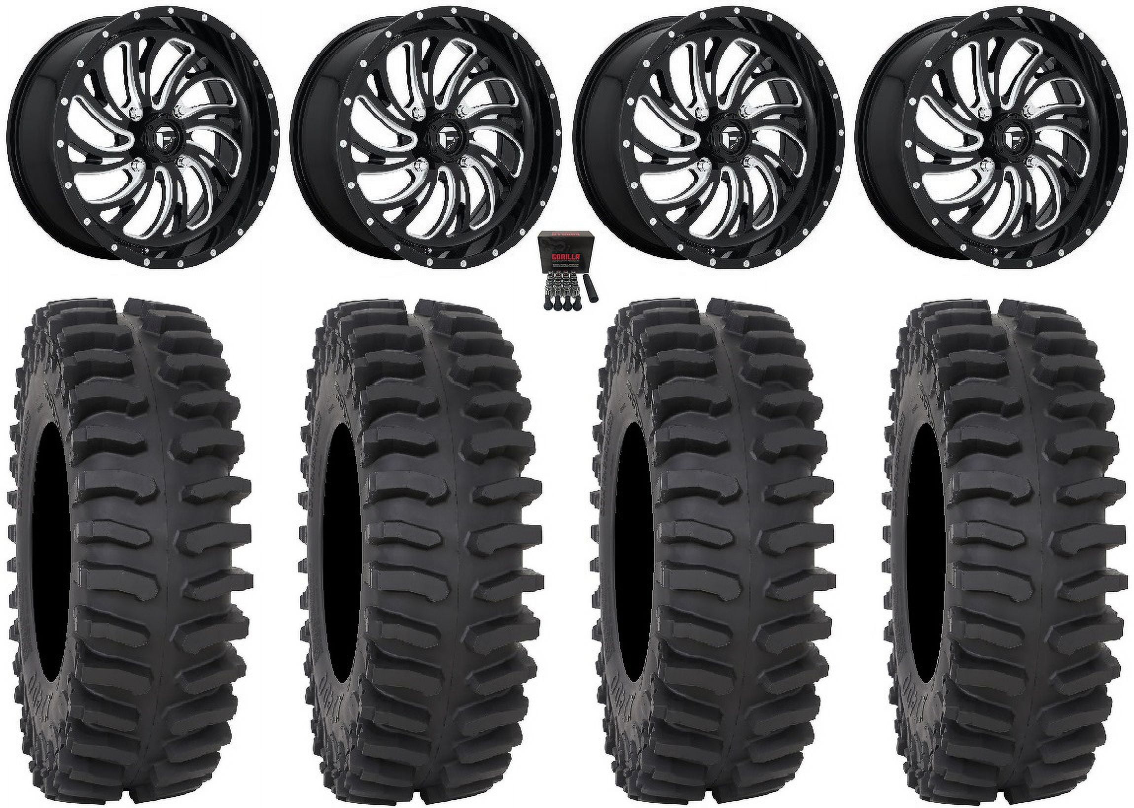 Fuel Kompressor 18" Wheels Black 35" XT400 Tires Sportsman RZR Ranger ...