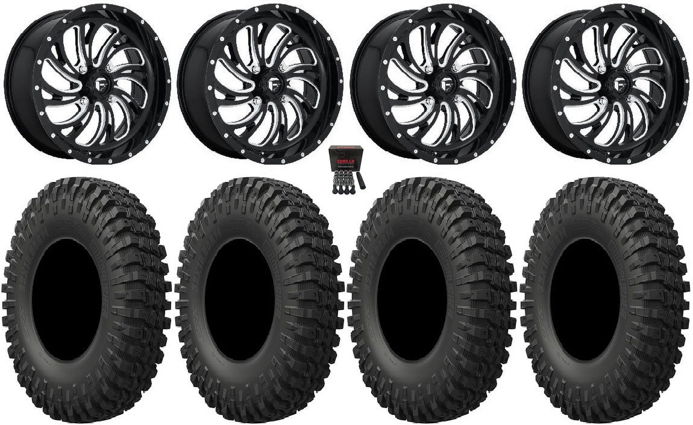 Fuel Kompressor 18" Wheels Black 40" MotoCrusher Tires Can-Am Maverick ...