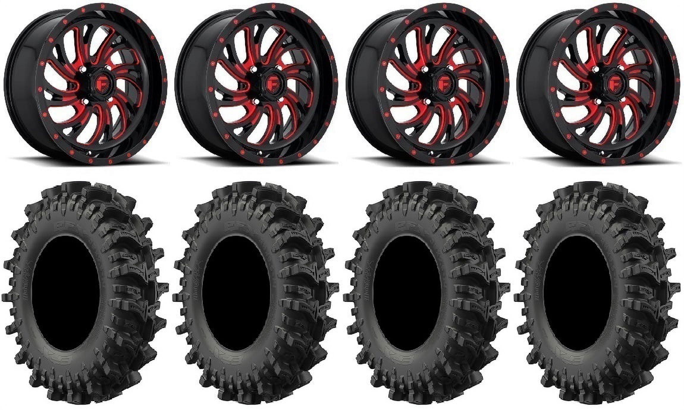 Fuel Kompressor 18" Wheels Red 32" MotoSlayer Tires Polaris RZR XP 1000 ...