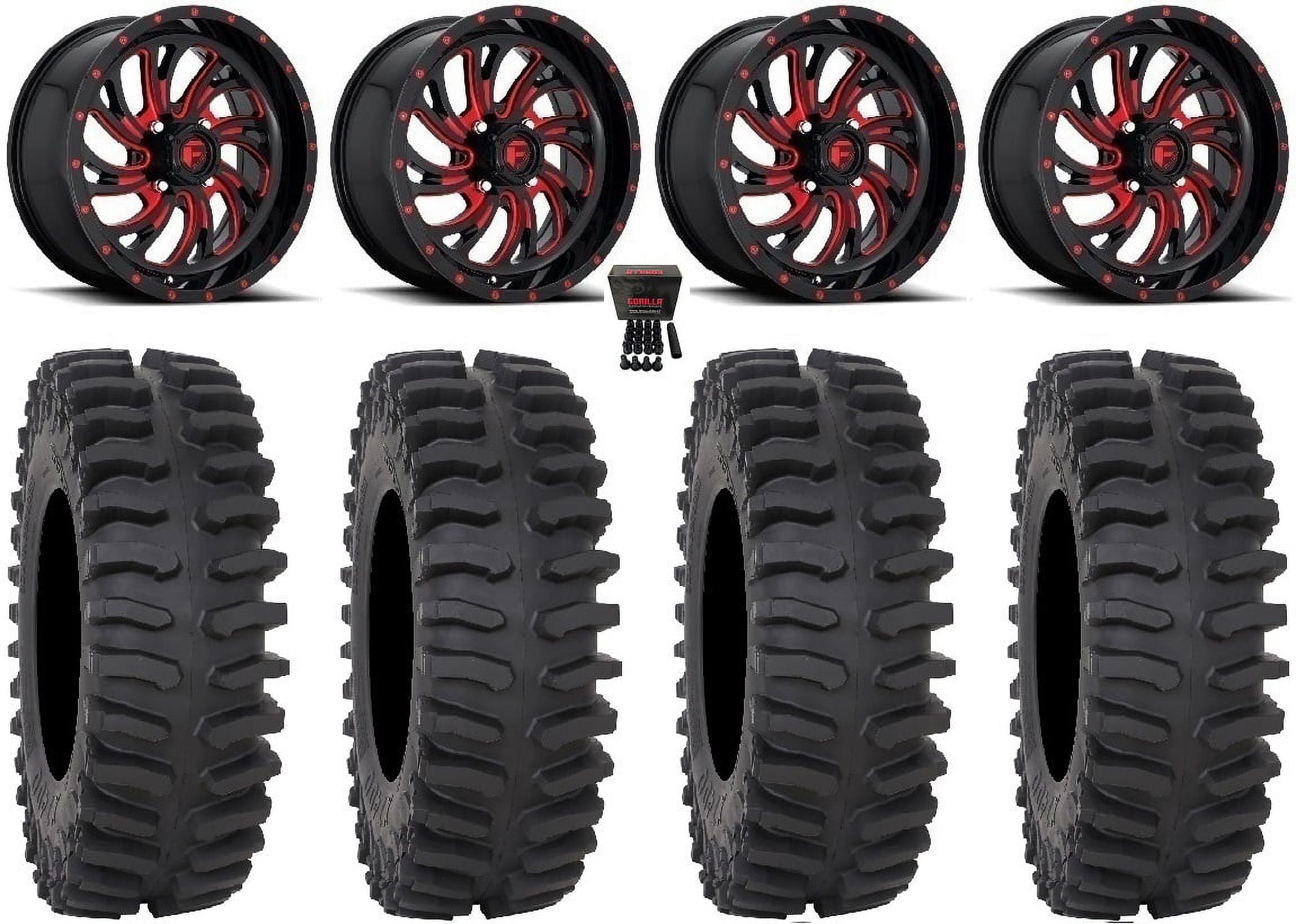 Fuel Kompressor 18" Wheels Red 37" XT400 Tires Sportsman RZR Ranger ...