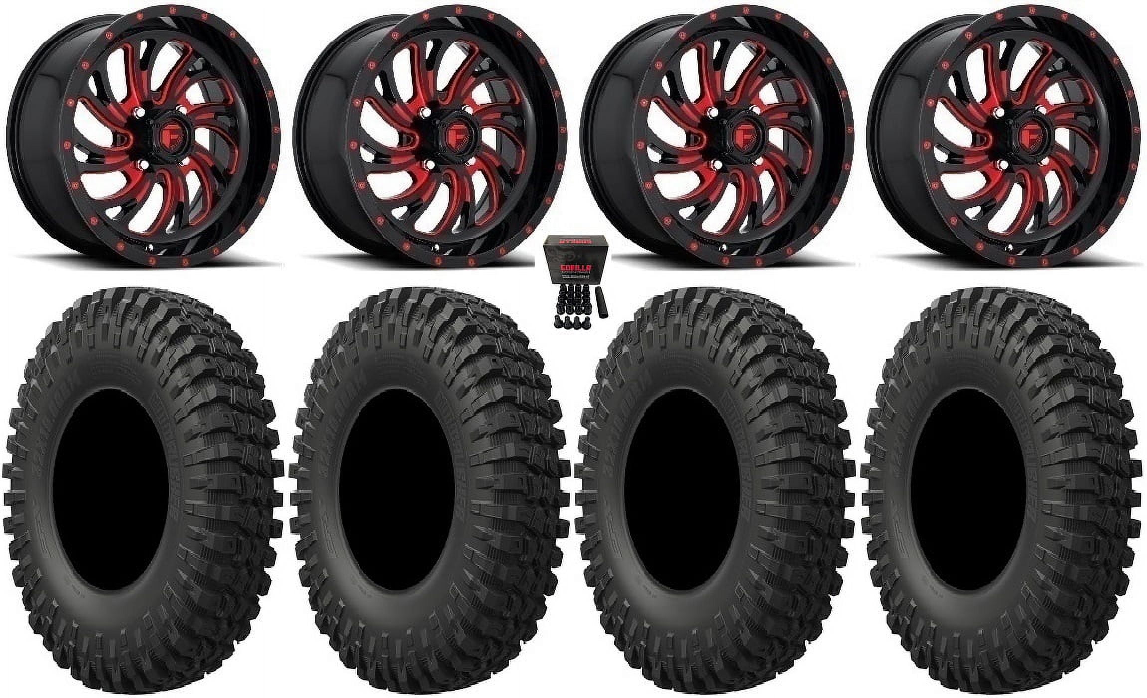 Fuel Kompressor 18" Wheels Red 40" MotoCrusher Tires Polaris RZR XP ...