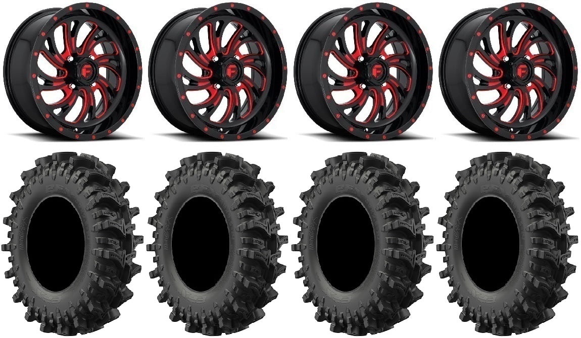 Fuel Kompressor 20" Wheels Red 33" MotoSlayer Tires Can-Am Commander ...