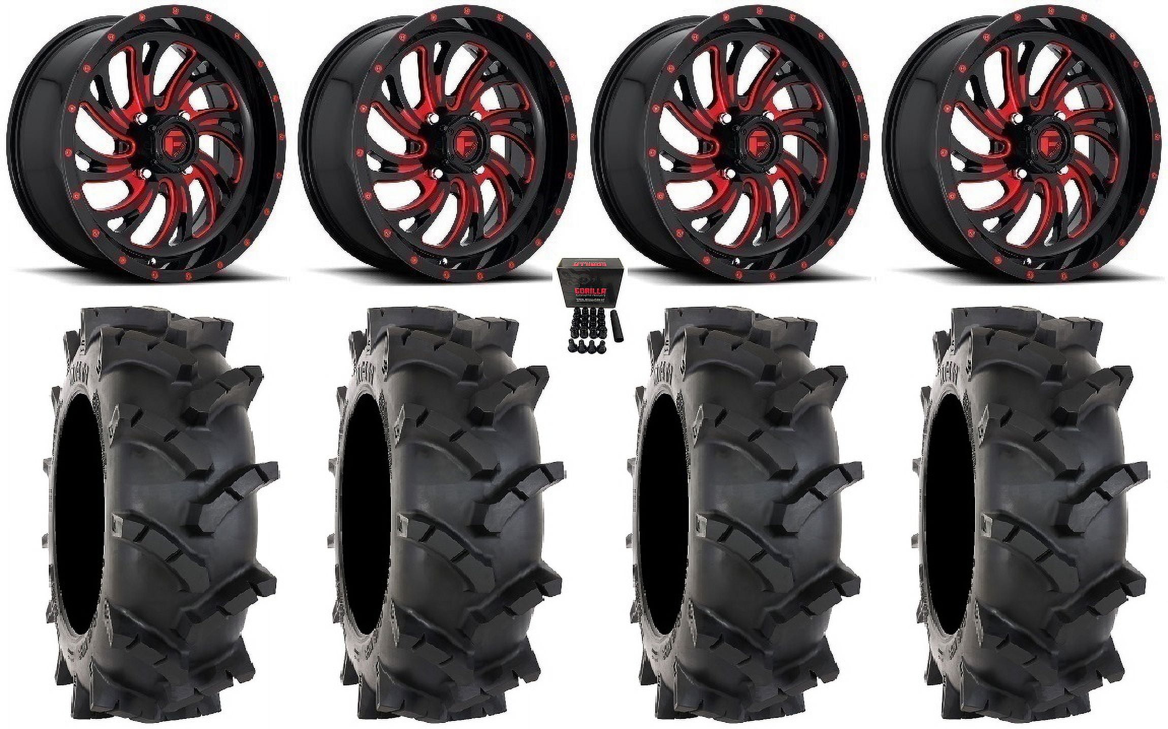 Fuel Kompressor 20" Wheels Red 35" MT410 Tires Polaris RZR XP 1000 ...