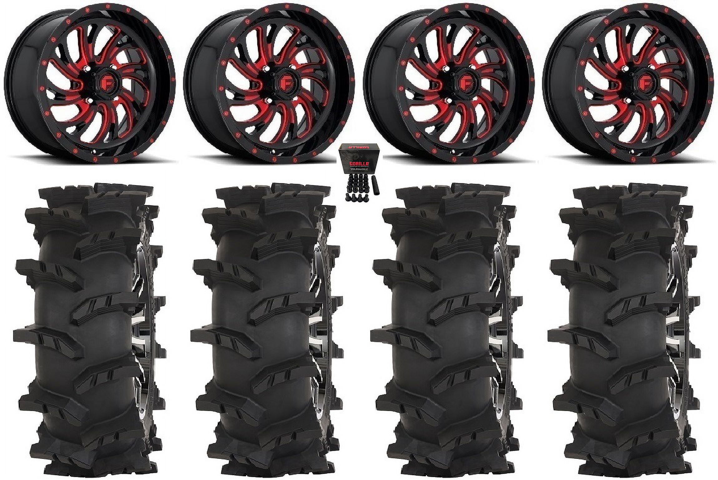 Fuel Kompressor 20" Wheels Red 35" Outlaw Max Tires Polaris RZR XP 1000 ...