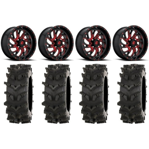 Fuel Kompressor 20" Wheels Red 36" Out&Back Max'd Tires Sportsman RZR ...