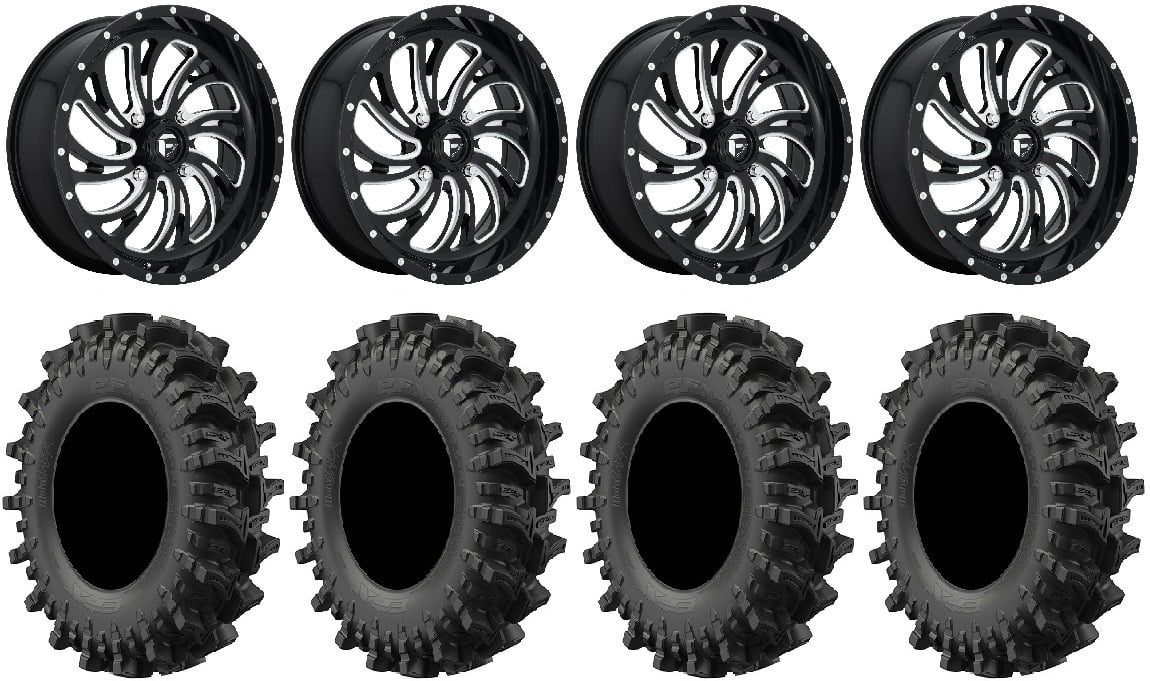 Fuel Kompressor 24" Wheels Black 45" MotoSlayer Tires Kawasaki Mule Pro ...