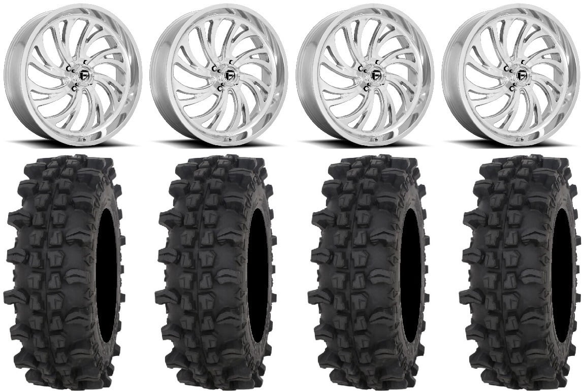 Fuel Kompressor Polished 20" Wheels 33" ACP Tires Polaris RZR XP 1000 ...