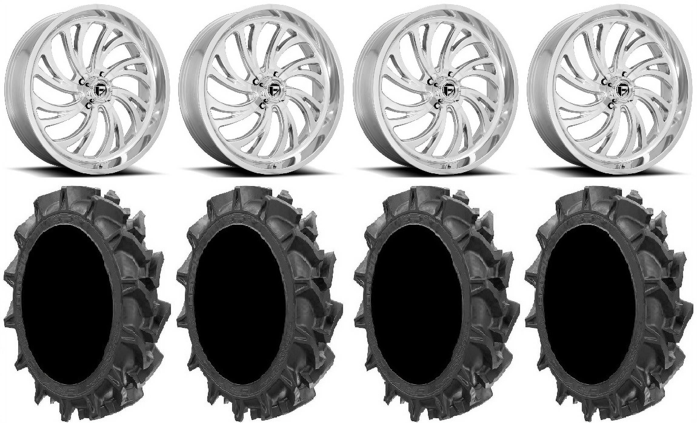 Fuel Kompressor Polished 20" Wheels 33" MotoHavok Tires Sportsman RZR ...