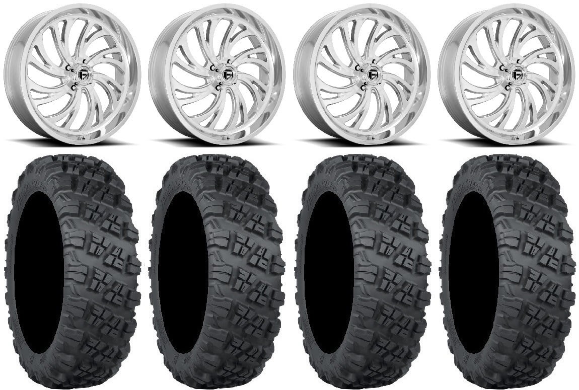 Fuel Kompressor Polished 20" Wheels 33" Versa Cross V3 Tires Polaris ...