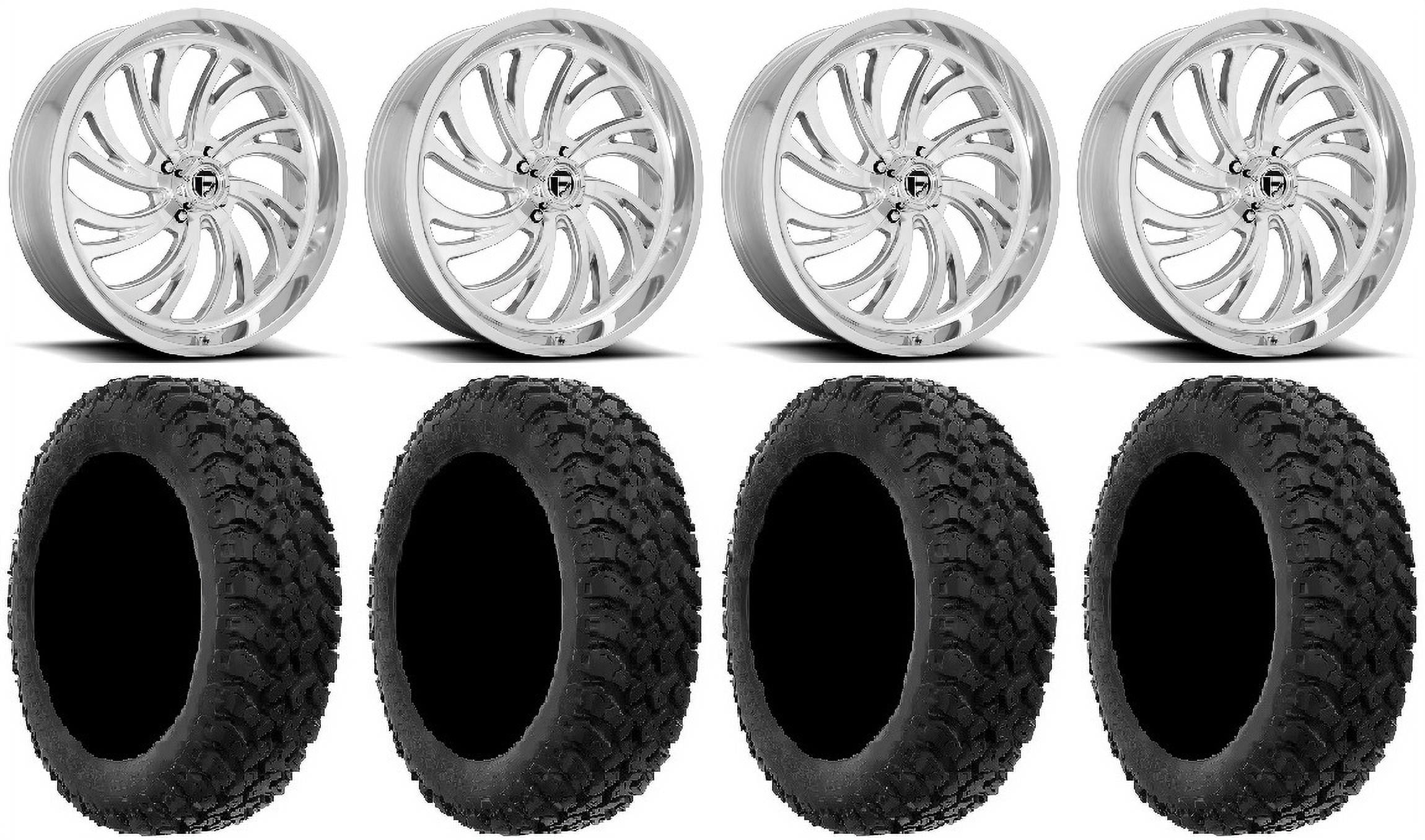 Fuel Kompressor Polished 20" Wheels 34" MotoHammer Tires Polaris RZR XP ...