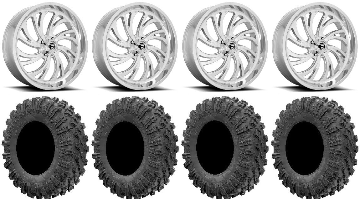 Fuel Kompressor Polished 20" Wheels 35" MotoRavage Tires Sportsman RZR ...