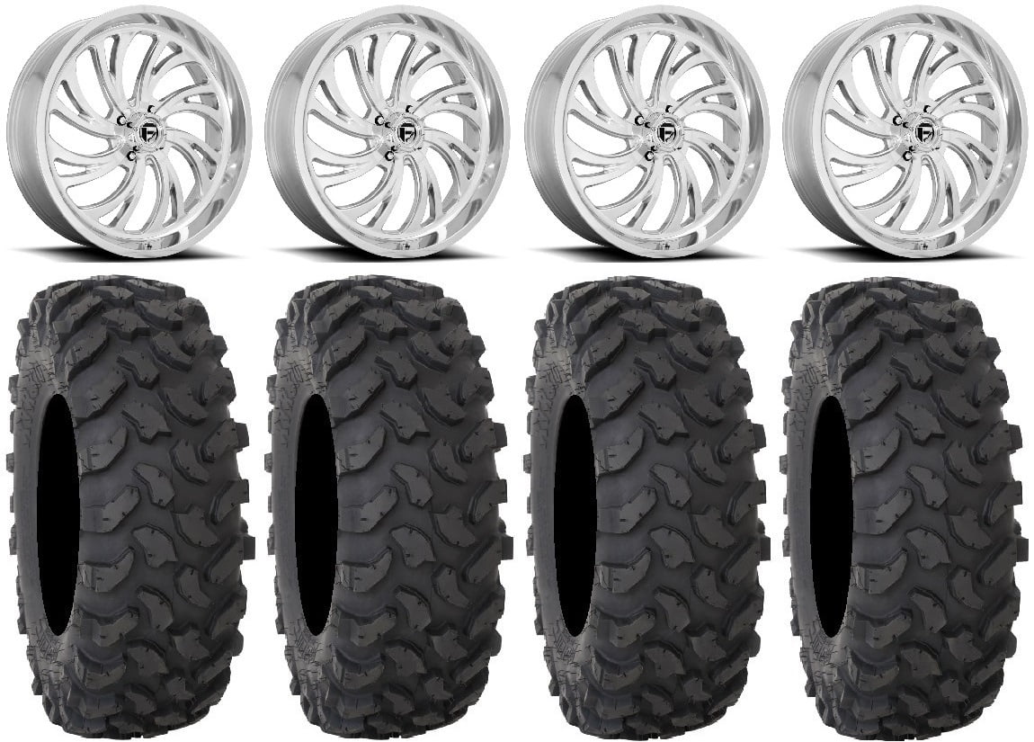 Fuel Kompressor Polished 24" Wheels 40" XTR370 Tires Polaris RZR XP ...