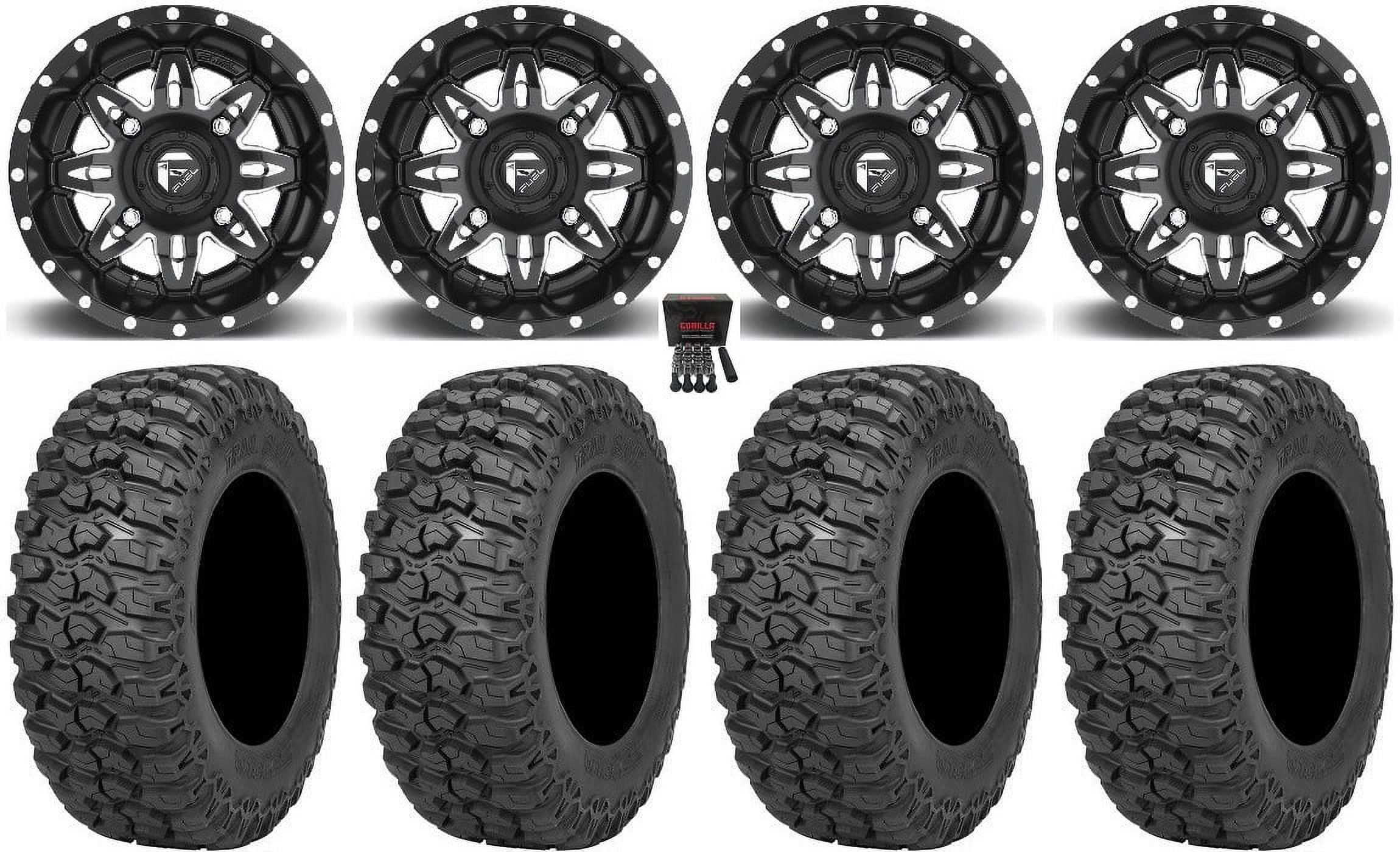 Fuel Lethal 14" Wheels Black 28" Trail Saw 2.0 Tires Polaris RZR XP ...