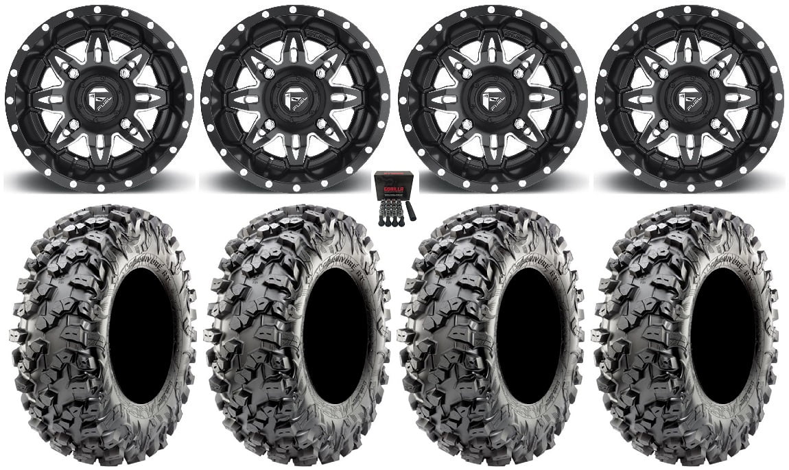 Fuel Lethal 14" Wheels Black 30" Carnivore R/T Tires Kawasaki Mule Pro ...