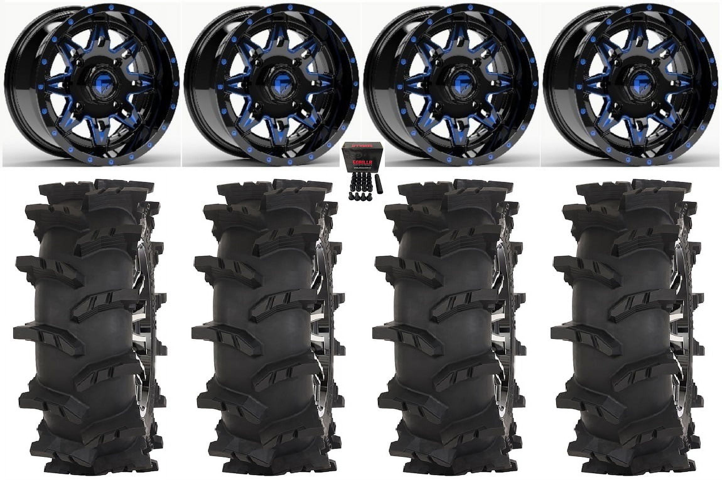 Fuel Lethal 14" Wheels Blue 30" Outlaw Max Tires Polaris RZR XP 1000 ...