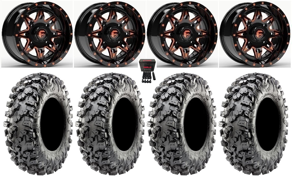 Fuel Lethal 14" Wheels Orange 30" Carnivore R/T Tires Polaris RZR XP ...