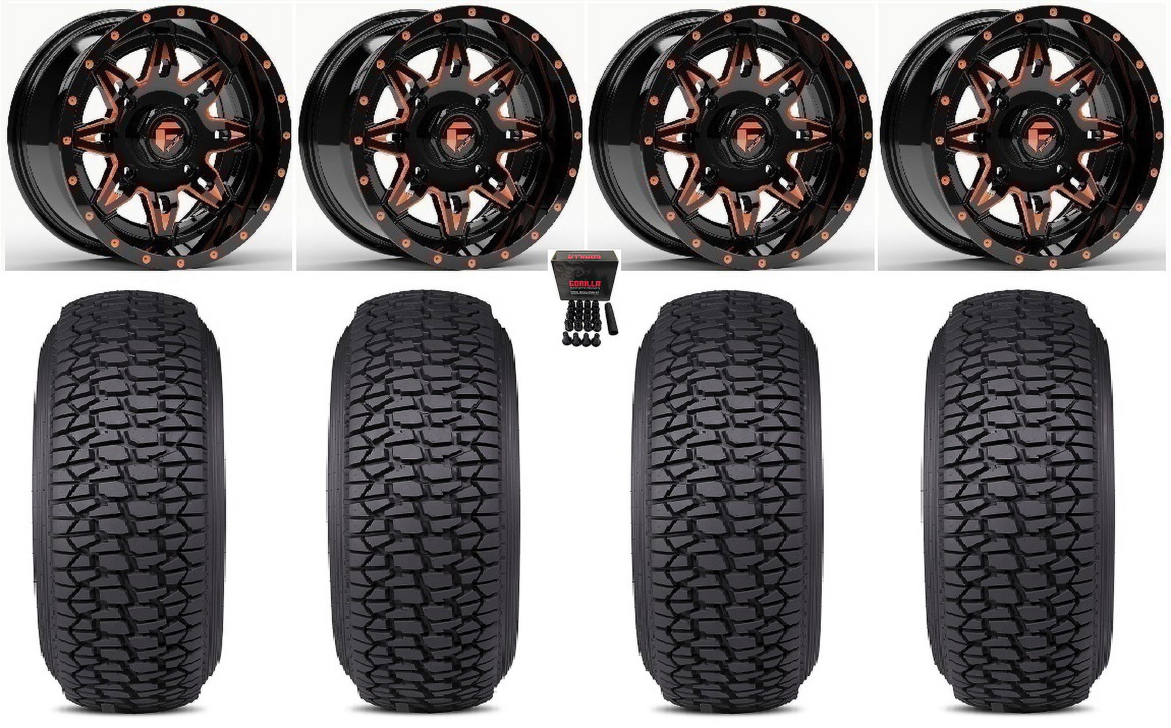 Fuel Lethal 14" Wheels Orange 30" Regulator 2 Tires Polaris RZR XP 1000 ...