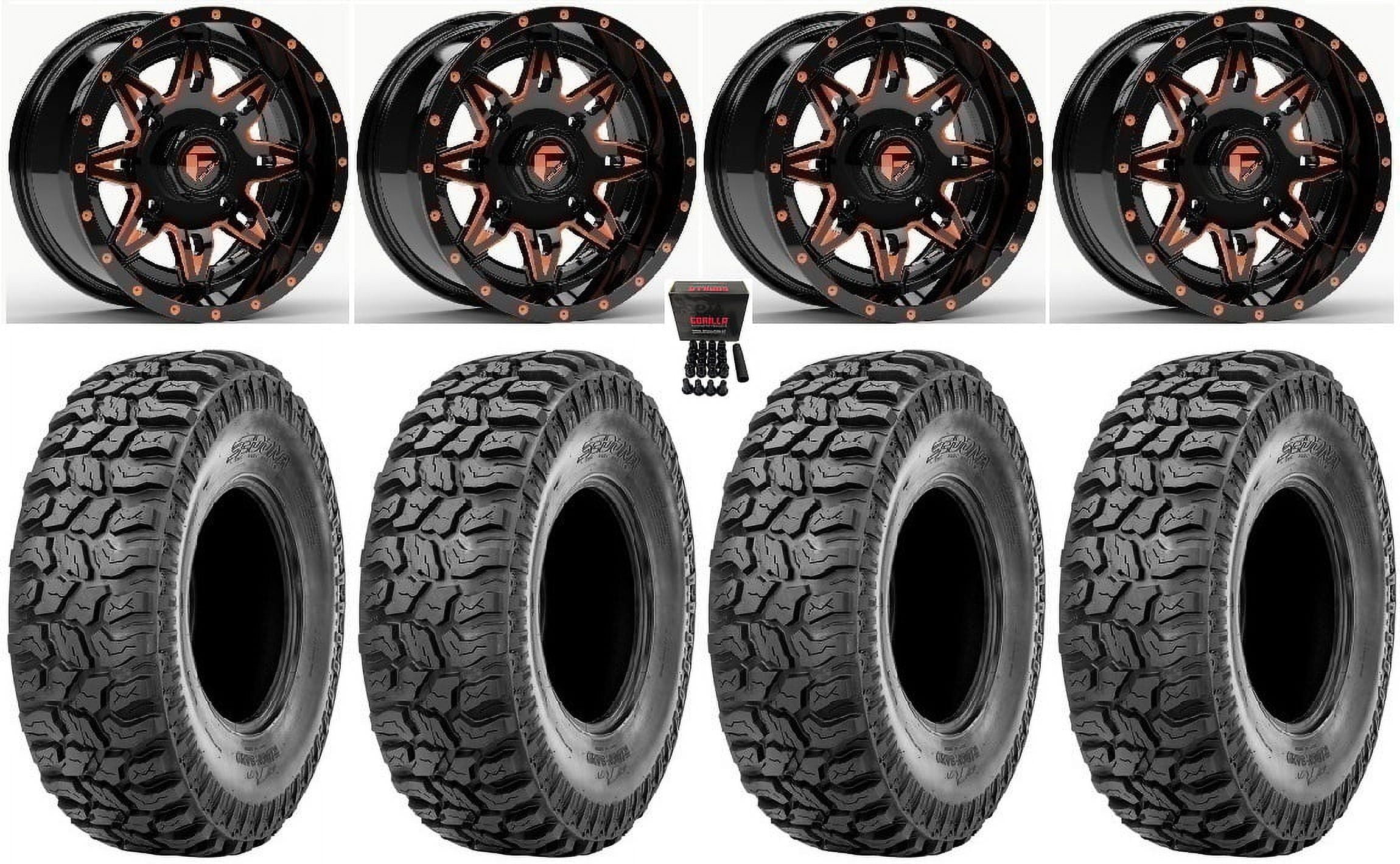 Fuel Lethal 14" Wheels Orange 30" Ridge Saw 2.0 Tires Polaris RZR XP ...