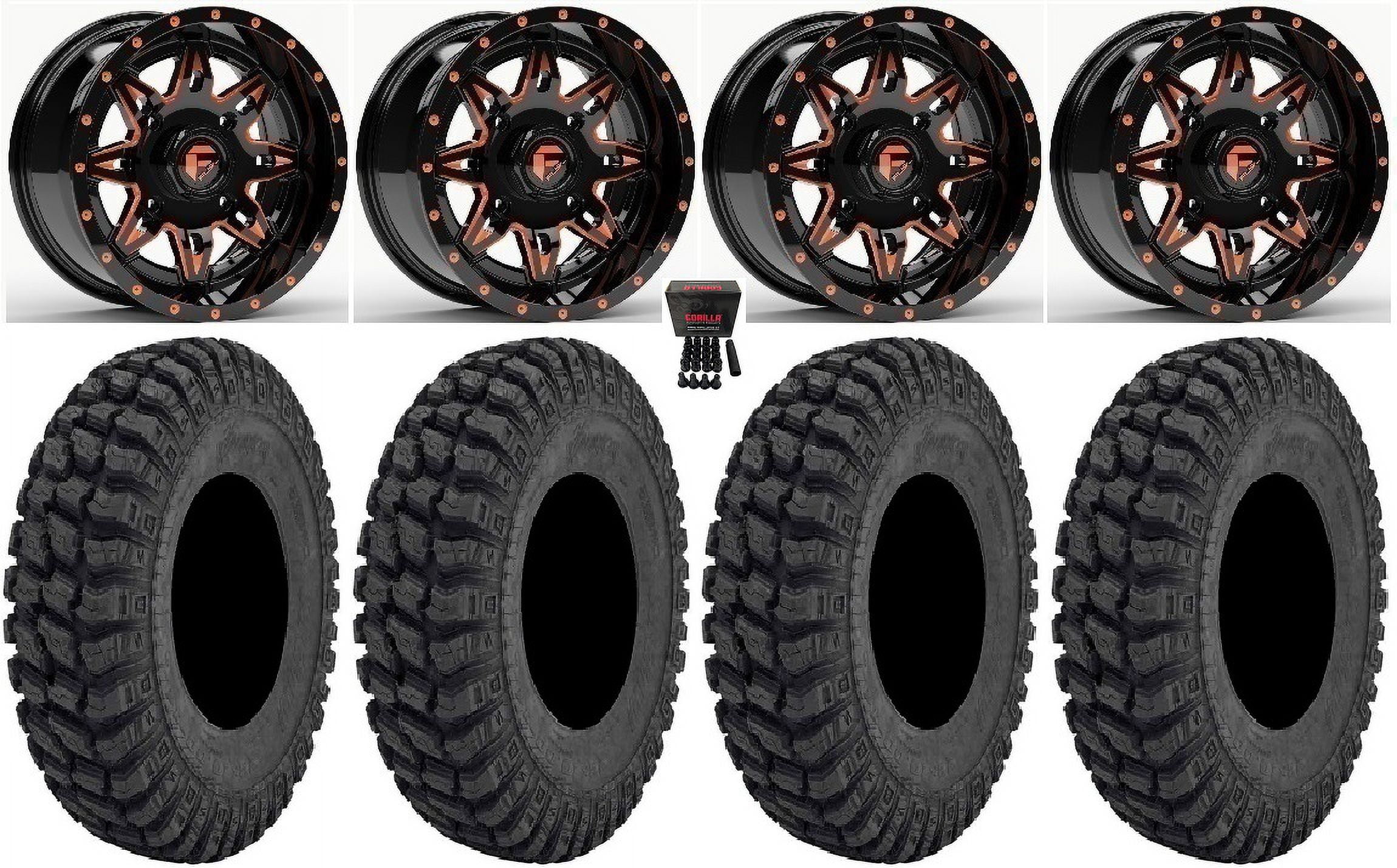 Fuel Lethal 14" Wheels Orange 30" Warrior AT Tires Polaris RZR XP 1000 ...