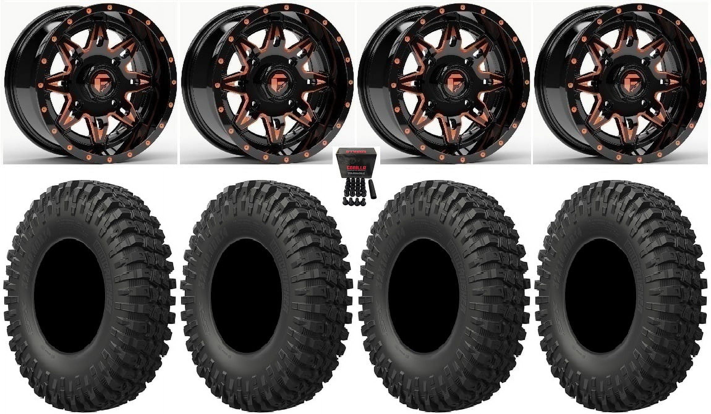 Fuel Lethal 14" Wheels Orange 32" MotoCrusher Tires Sportsman RZR ...