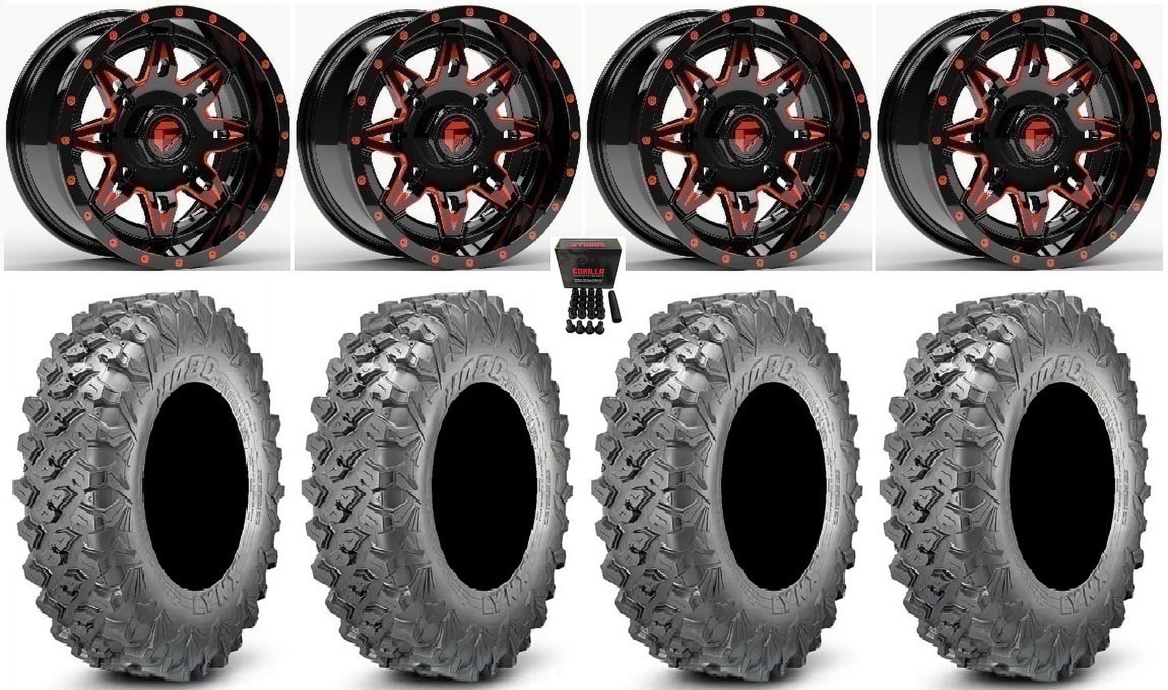 Fuel Lethal 14" Wheels Red 28" Lynx SXS Tires Sportsman RZR Ranger ...