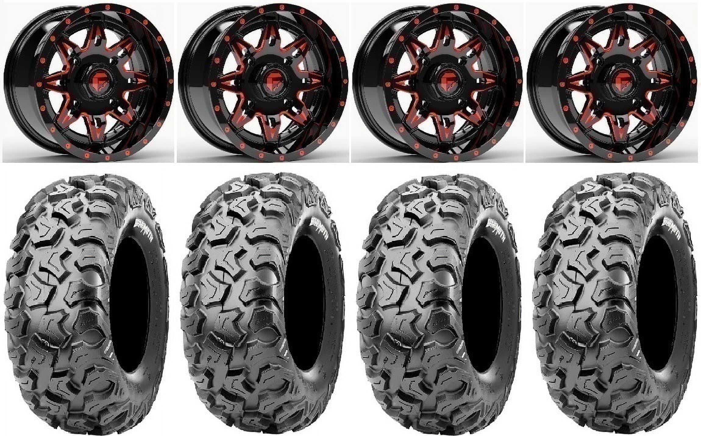 Fuel Lethal 14" Wheels Red 30" Behemoth Tires Sportsman RZR Ranger ...